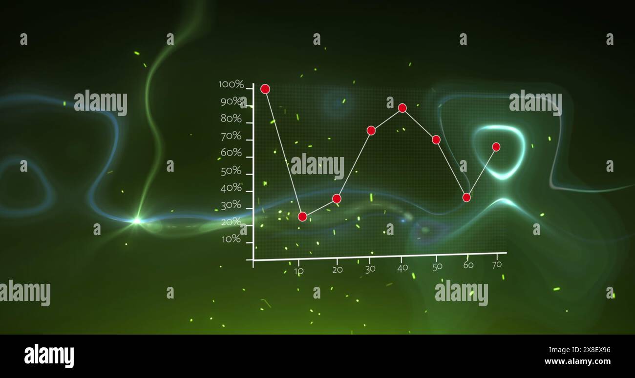 Image of statistical data processing over digital waves and light ...