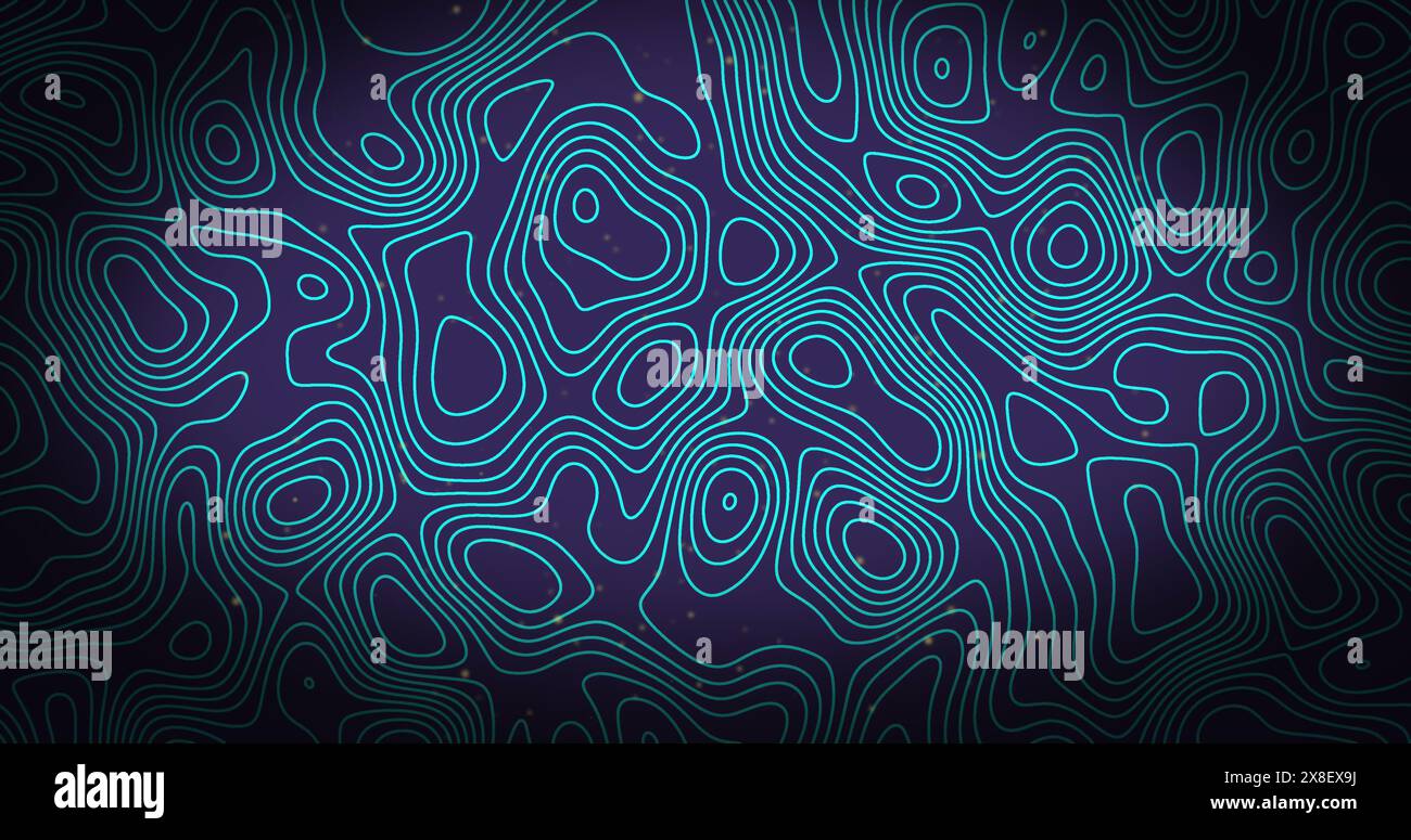 Image Of Topography Patterns In Seamless Pattern Against Blue