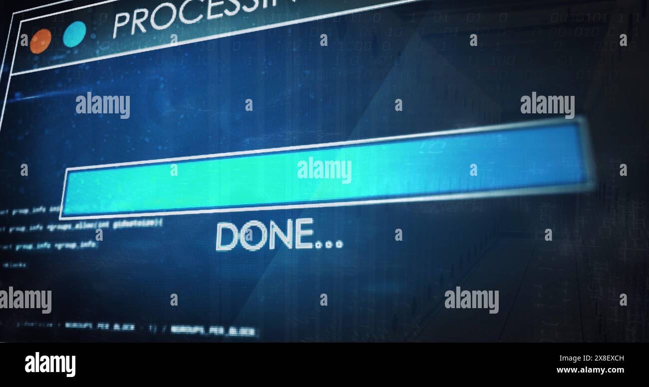 Image of text and data processing over computer servers Stock Photo - Alamy