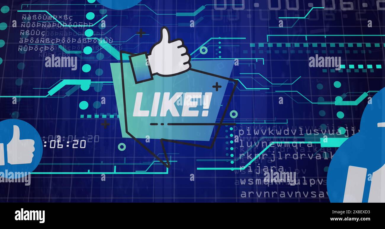 Animation like text over network hi-res stock photography and images ...