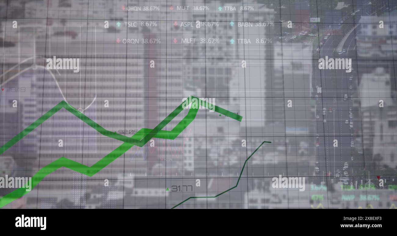 Animation digital city over lines hi-res stock photography and images ...