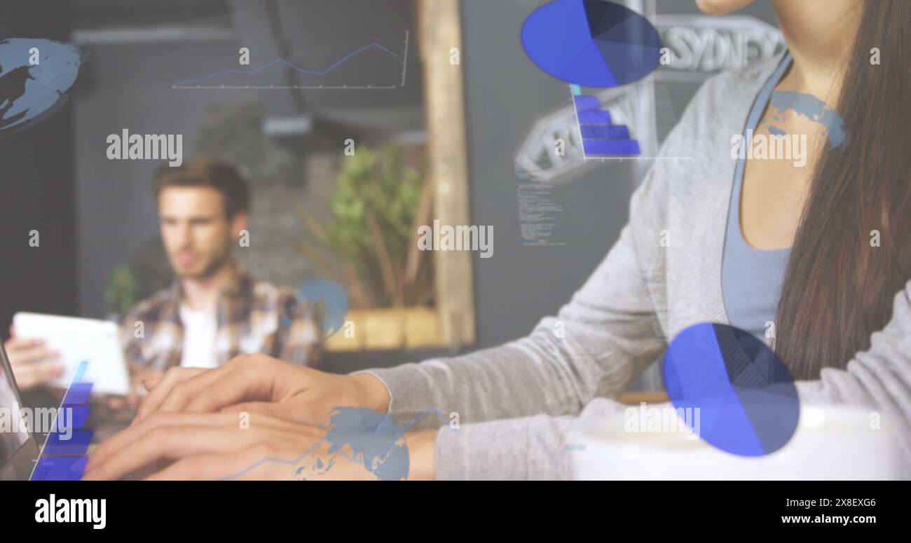 Diverse coworkers working in modern office, focusing on their tasks ...