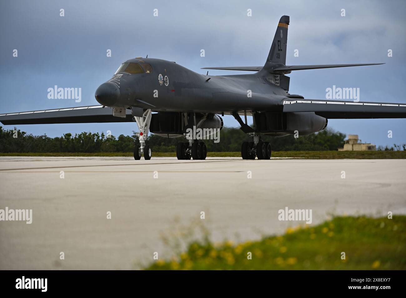 A U.S. Air Force B-1B Lancer assigned to the 37th Expeditionary Bomb ...