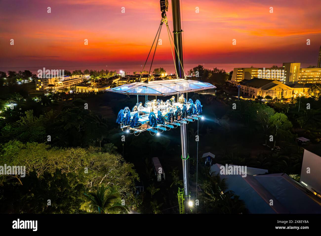 Aerial view of a dinner in the sky in Karon, Phuket, Thailand Stock ...