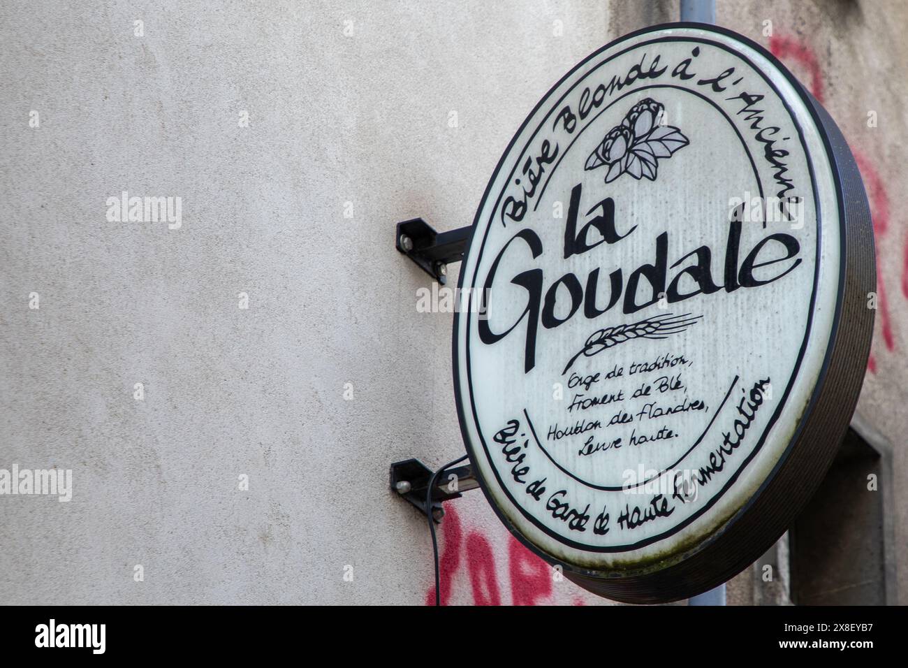 nantes , France - 05 22 2024 : La goudale logo brand and sign text on ...