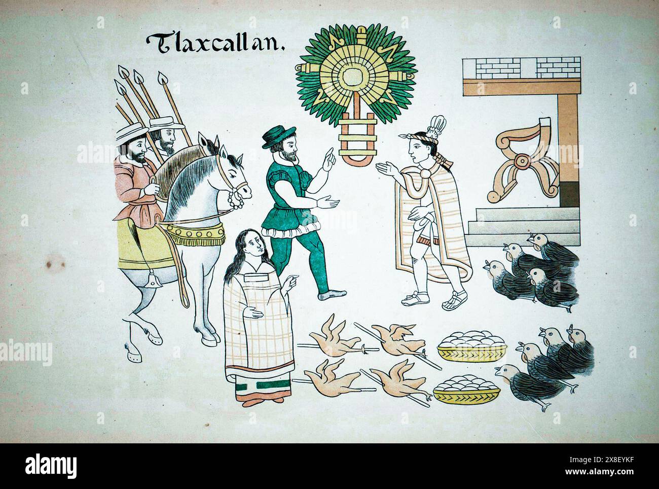 Cortes gave the Aztec war banner captured at the battle of Otumba to ...
