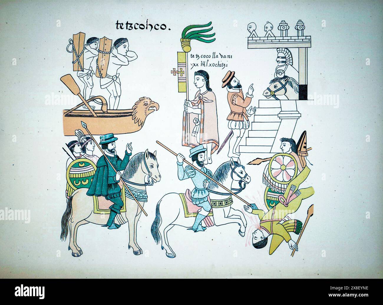 Sacrificed Spanish horse in the city temple. Plate 41 of History of ...