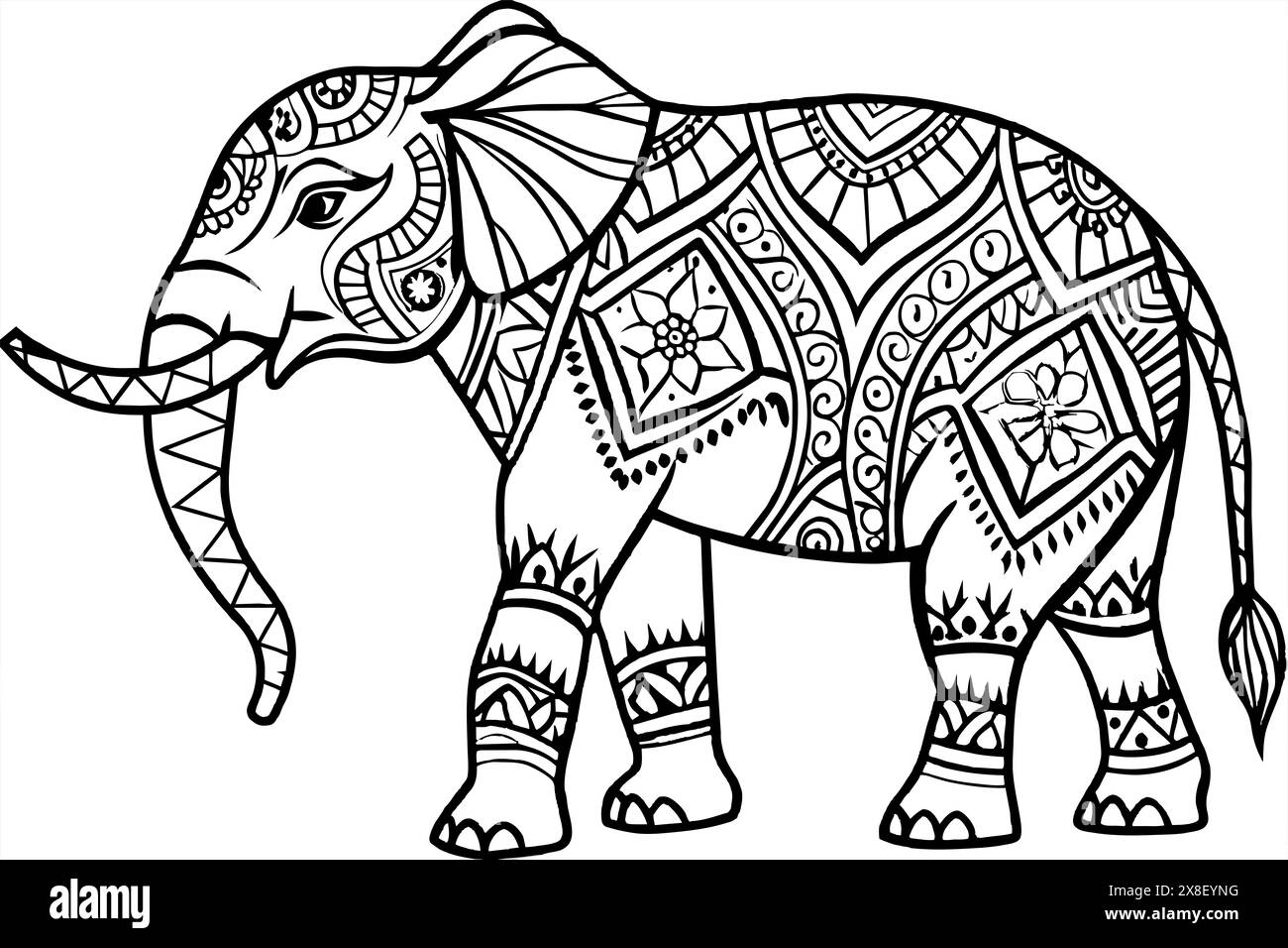 Traditional indian textile elephant pattern hi-res stock photography ...