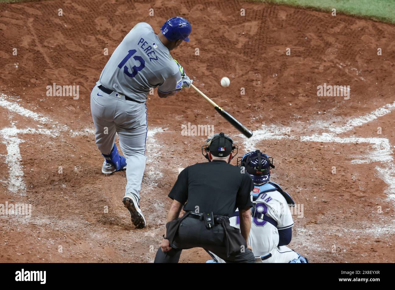 St. Petersburg, FL: Kansas City Royals catcher Salvador Perez (13 ...