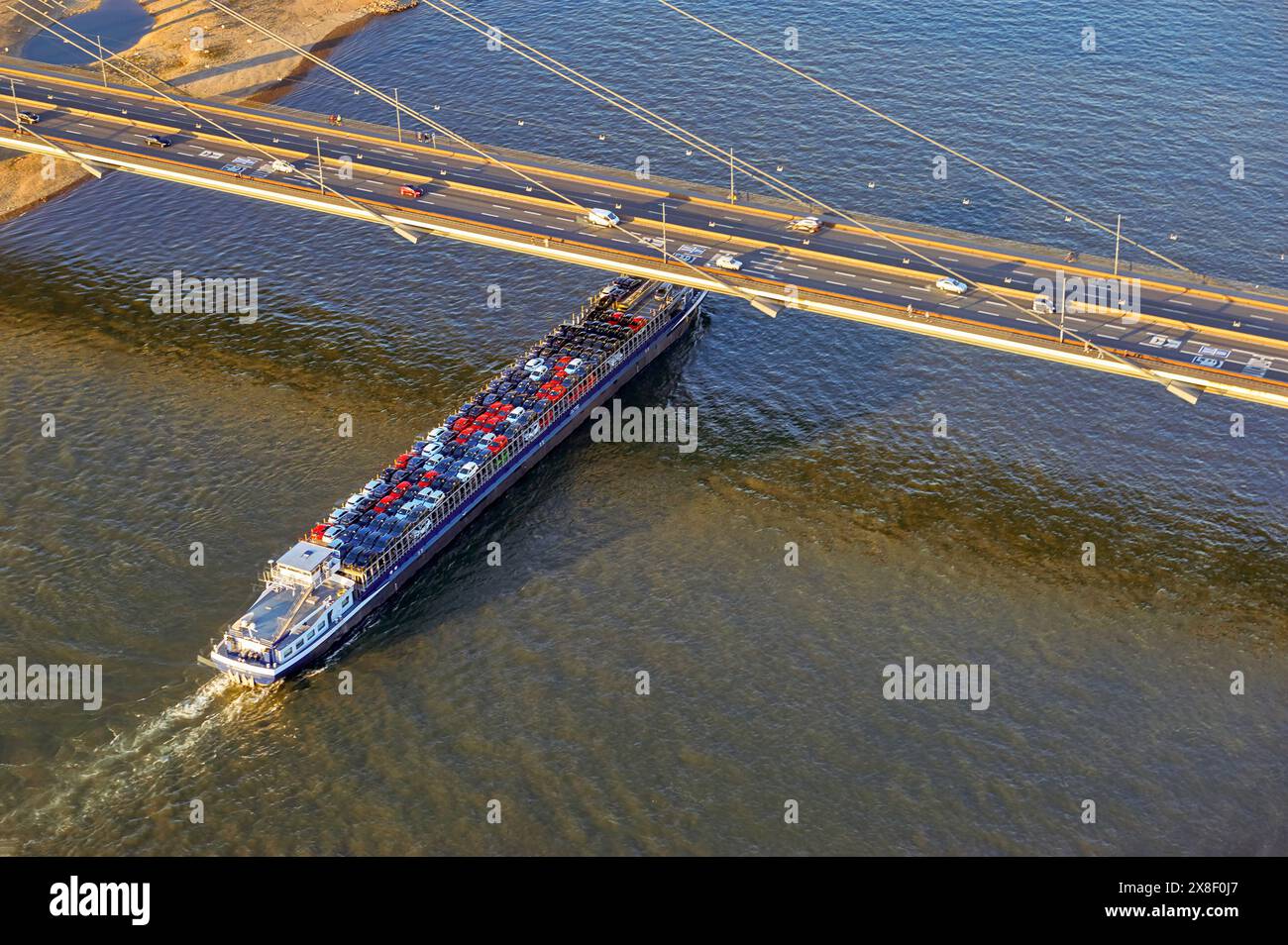 Aerial view barge vessel car hi-res stock photography and images - Alamy