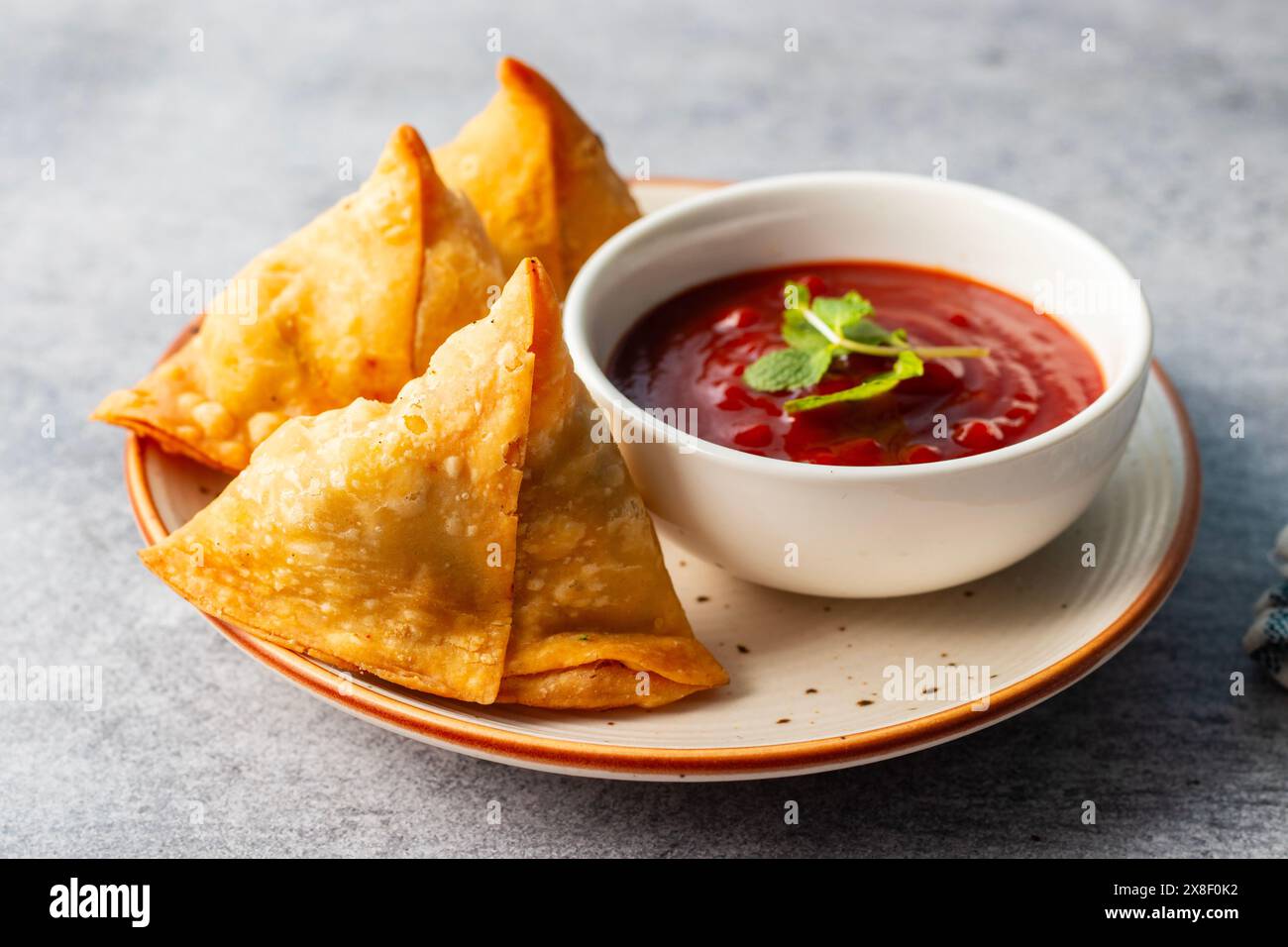 selective focus Samosa, Spiced potato-filled pastry, crispy, Savory ...