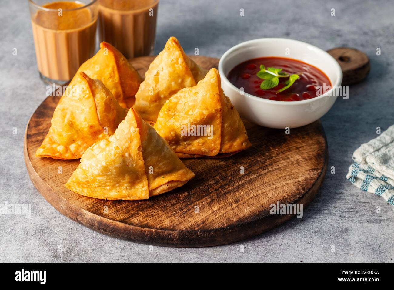 selective focus Samosa, Spiced potato-filled pastry, crispy, Savory ...