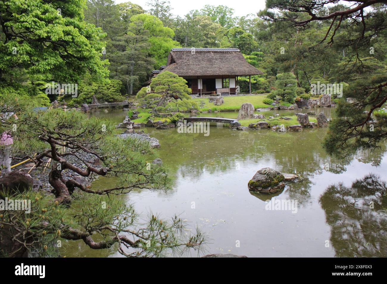 Shokin-tei and Japanese garden in Katsura Imperial Villa, Kyoto, Japan ...