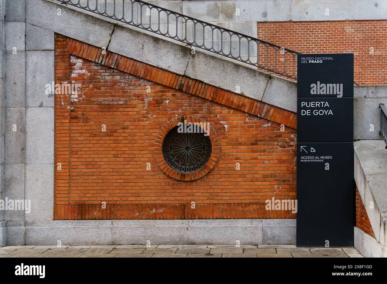 Madrid, Spain. February 12, 2024 - Entrance sign at the foot of the ...