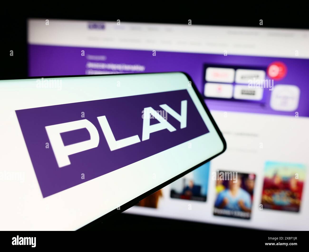 Mobile phone with logo of Polish telecommunications company P4 sp. z o ...