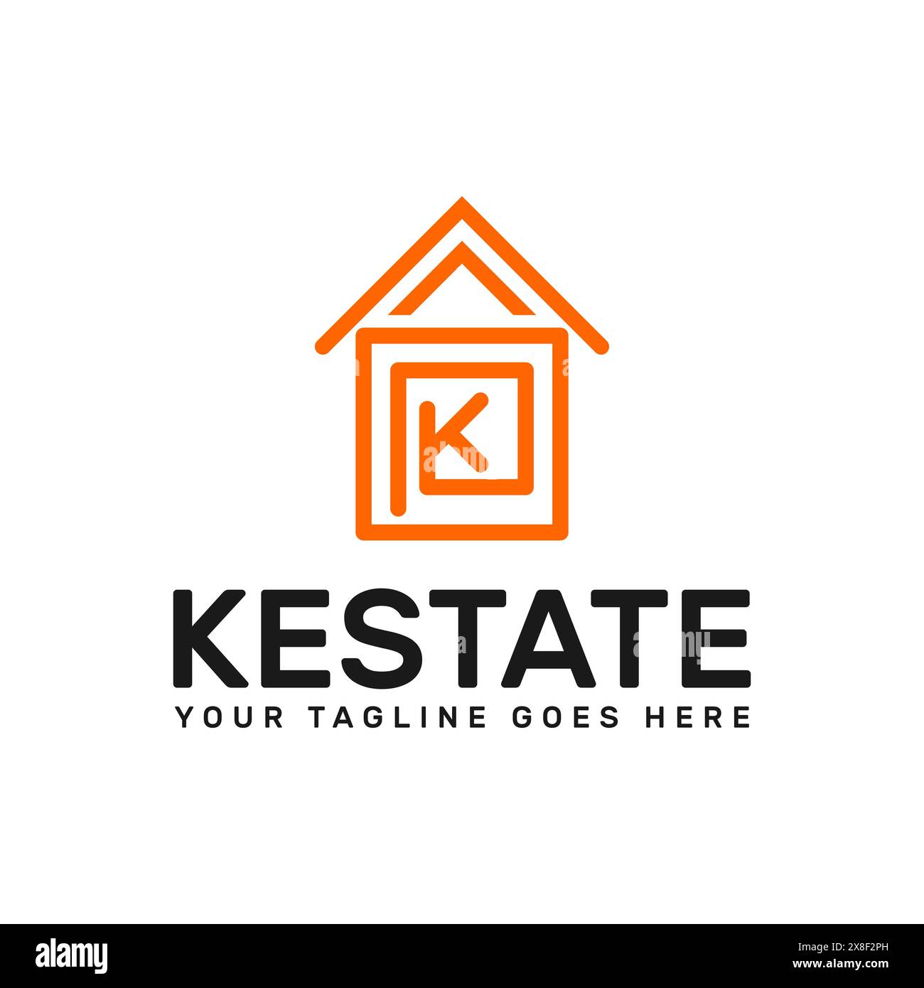 real estate logo template . line art vector illustration letter k Stock ...