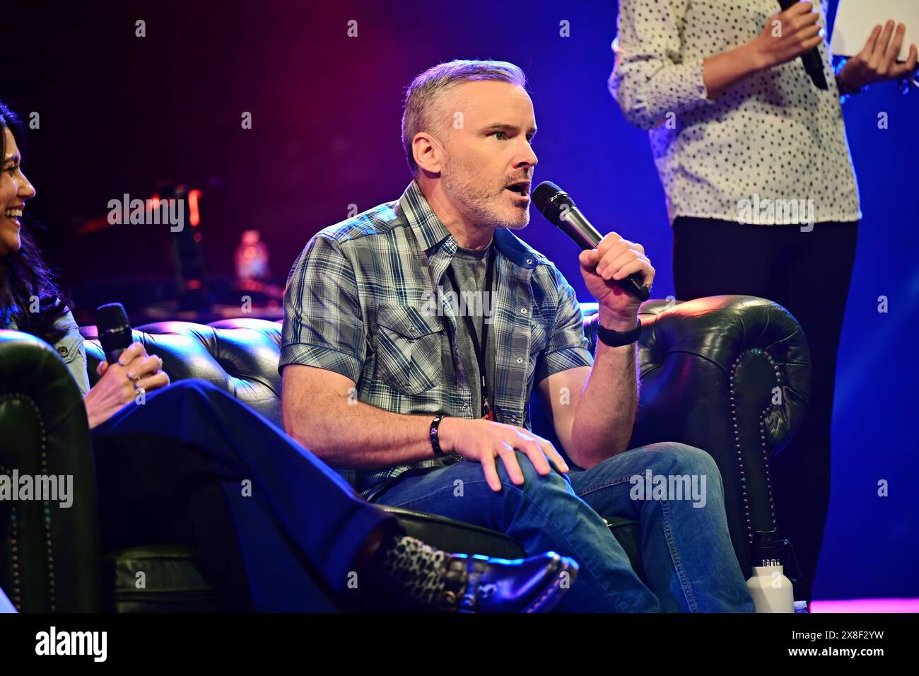 LONDON, ENGLAND - MAY 24 2024: Sonic Frontiers cast panel with Roger ...