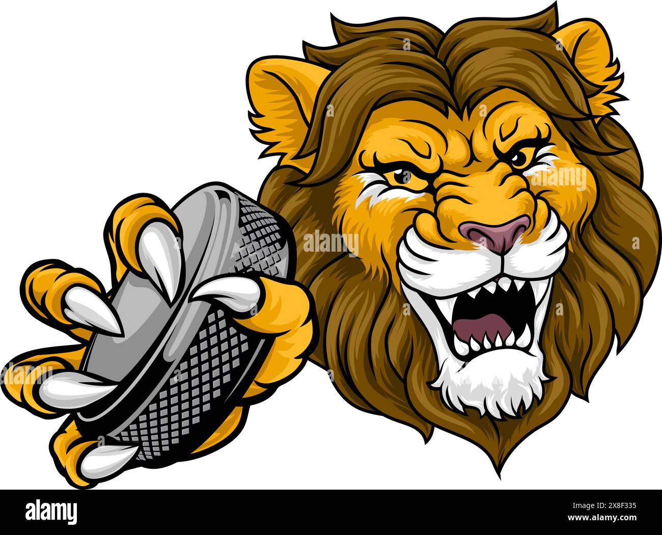 Lion Ice Hockey Team Sports Animal Cartoon Mascot Stock Vector Image ...