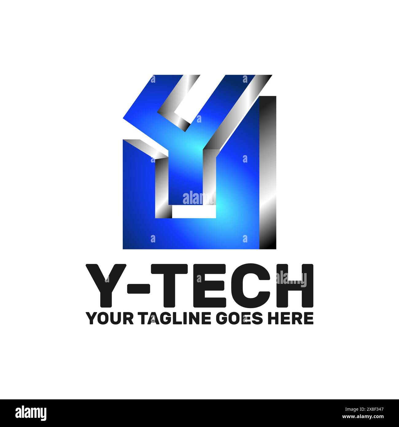 3D metal y letter technology logo template Stock Vector Image & Art - Alamy