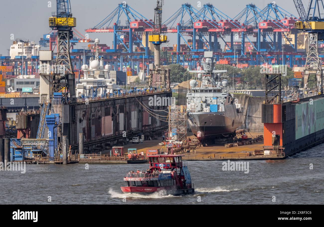 Hamburg, Germany. 17th May, 2024. The corvette Köln is undergoing ...