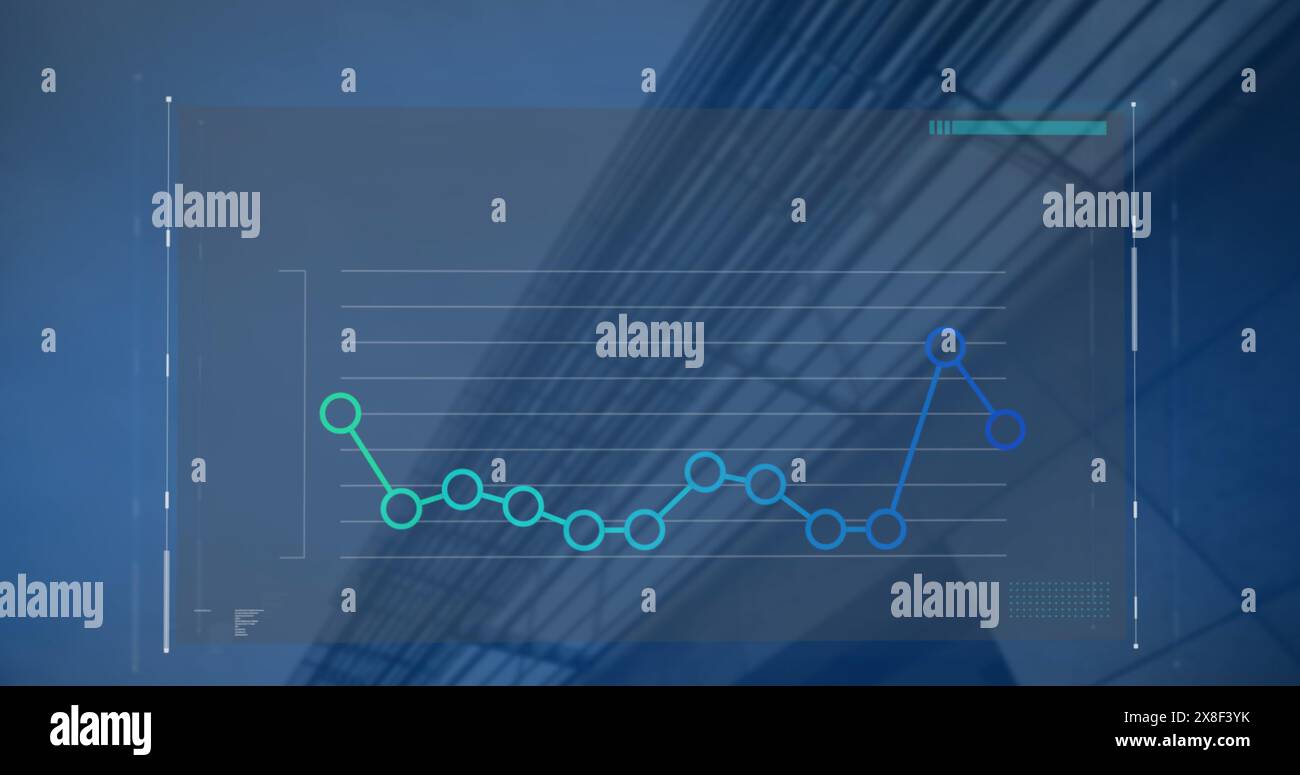 Image of interface with statistical data processing against low angle ...