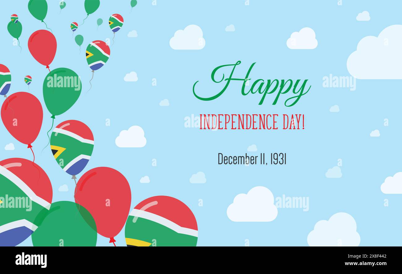 South Africa Independence Day Sparkling Patriotic Poster. Row of ...