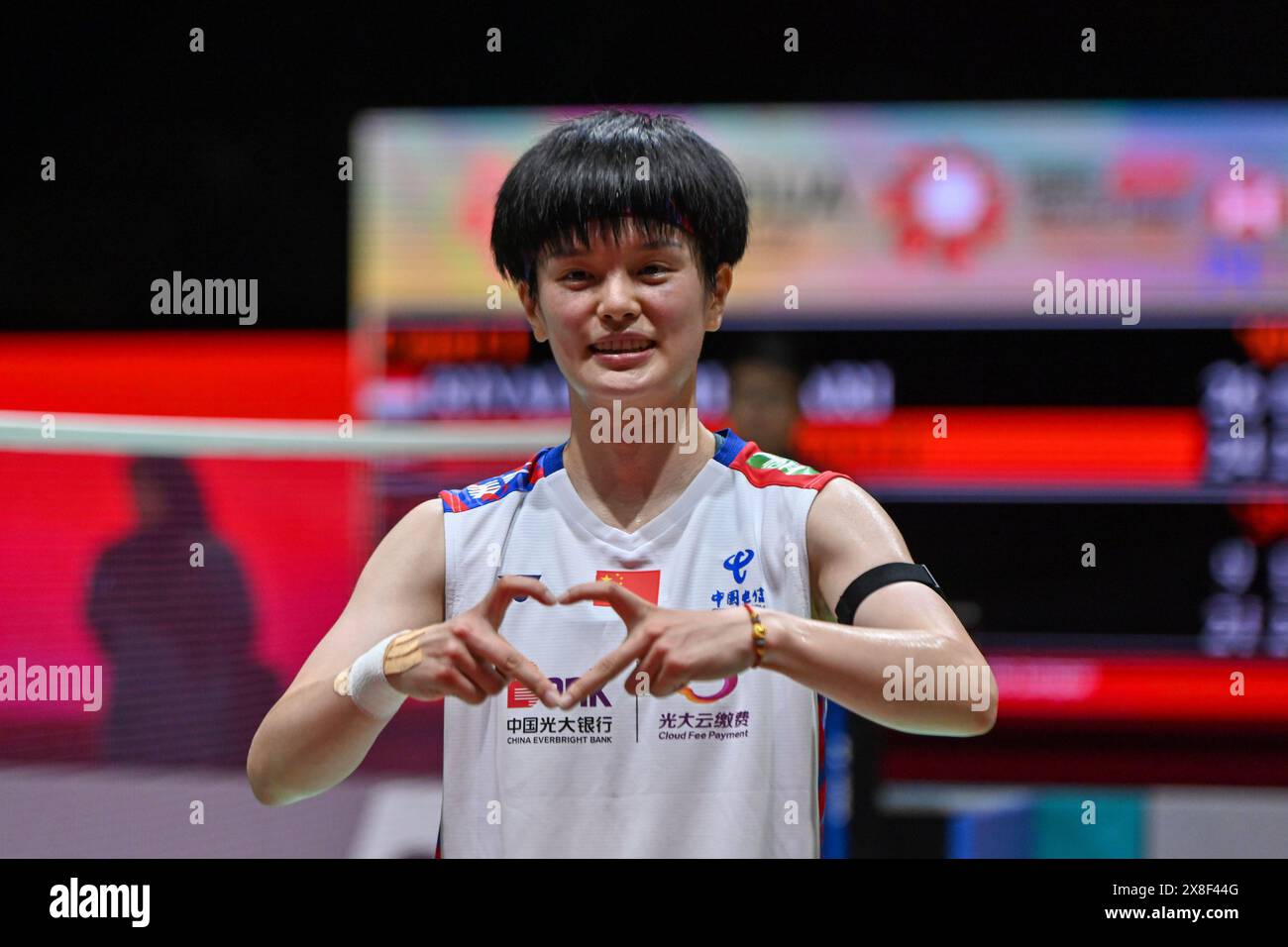Kuala Lumpur, Malaysia. 25th May, 2024. Wang Zhiyi of China poses for photos after winning the ...