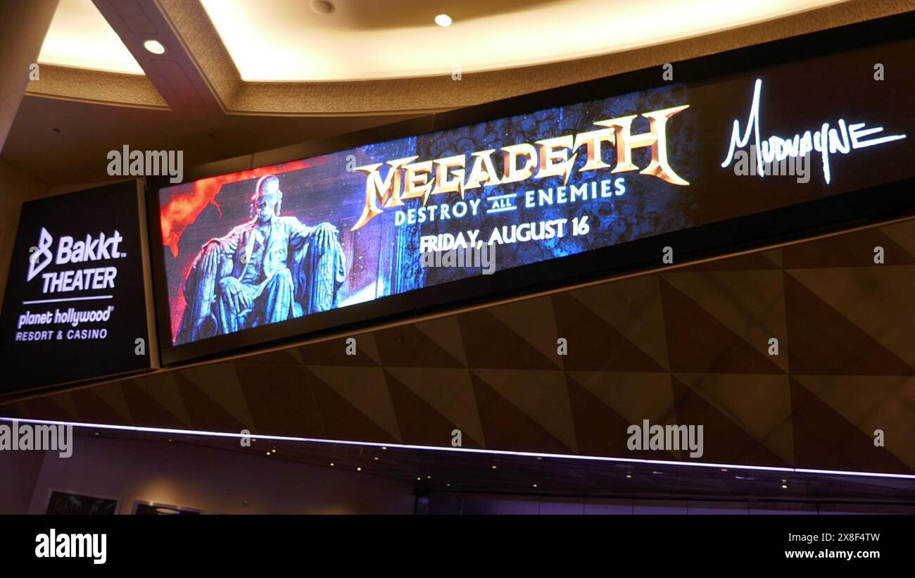 Las Vegas, Nevada, USA 14th May 2024 Megadeath Marquee at Bakkt Theater ...