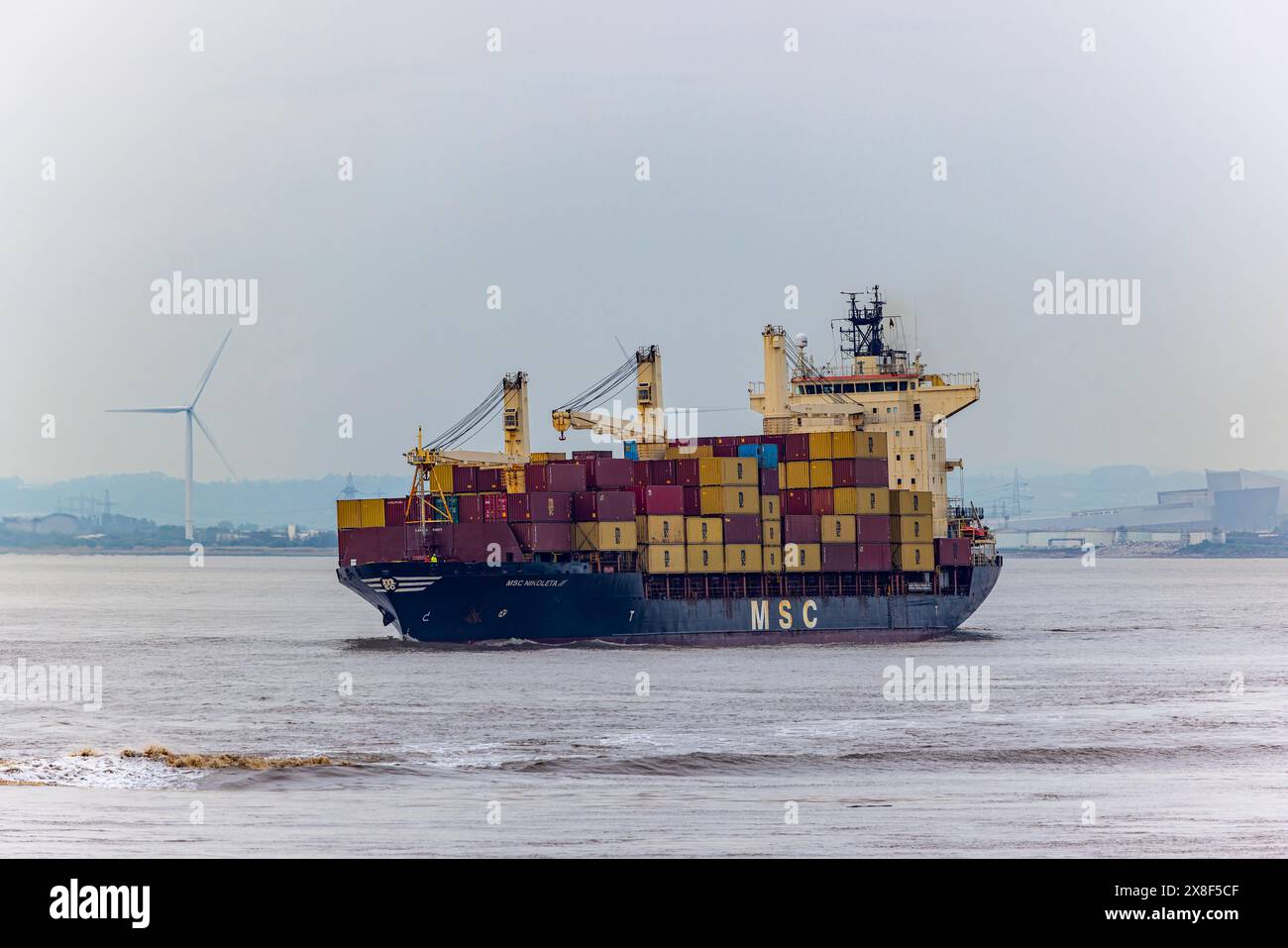 Container vessel MSC Nikoleta II heading out to sea Stock Photo - Alamy