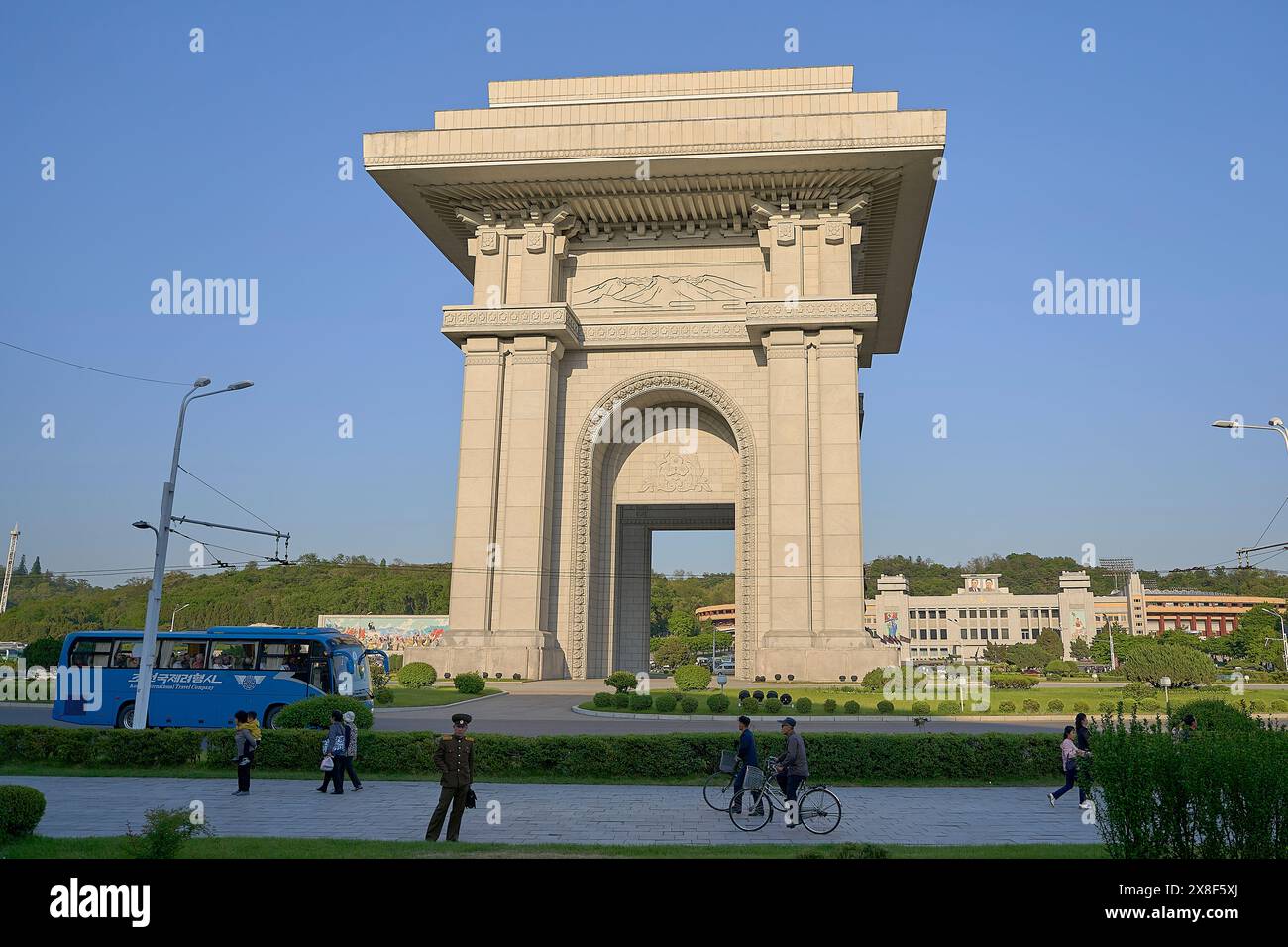 Pyongyang, North Korea, Arch of Triumph, Historical landmark Stock ...