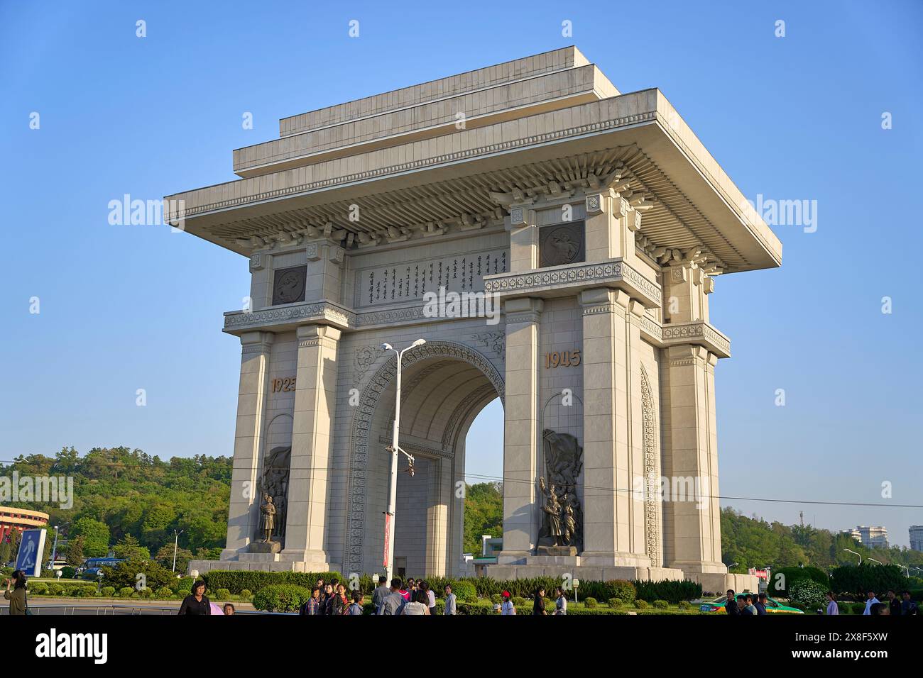 Pyongyang, North Korea, Arch of Triumph, Historical landmark Stock ...
