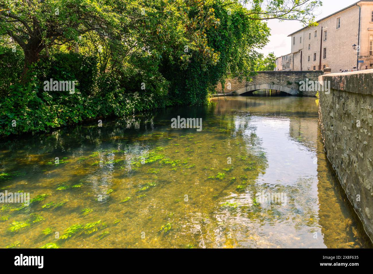 The Sorgue river, at Isle sur la Sorgue, in Vaucluse, in Provence ...