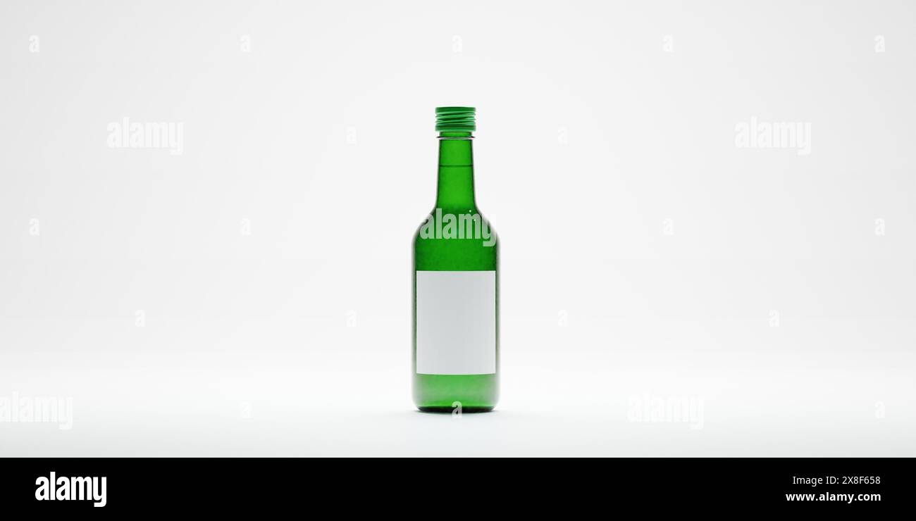 3d render of isolated studio korean soju bottle alcohoc beverage Stock ...