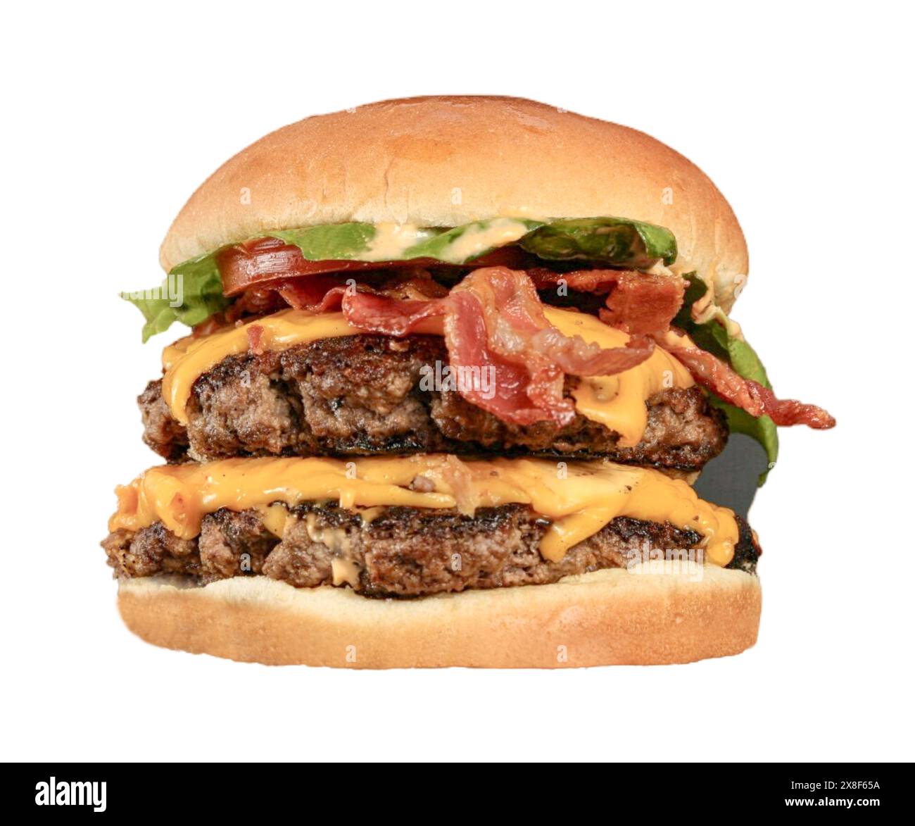 Big double cheddar cheeseburger fresh tasty hamburger. Large fresh ...