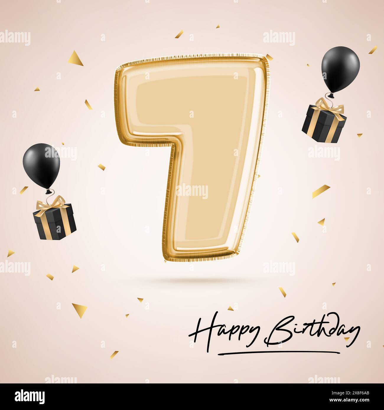 Celebrating a seven years anniversary. Birthday number 7 black balloon ...