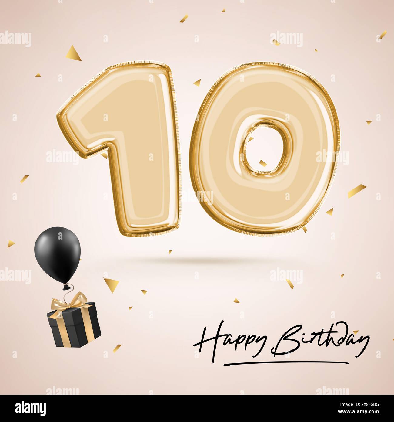 Celebrating a ten years anniversary. Birthday number 10 black balloon ...