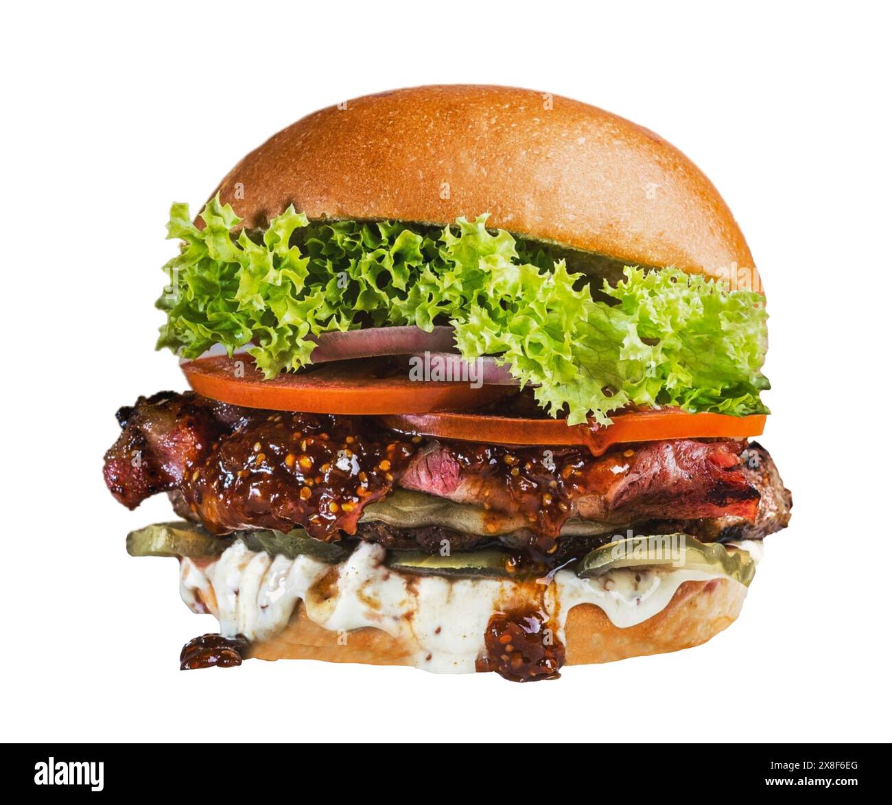 fresh tasty hamburger Classic cheeseburger with beef patty, pickles ...