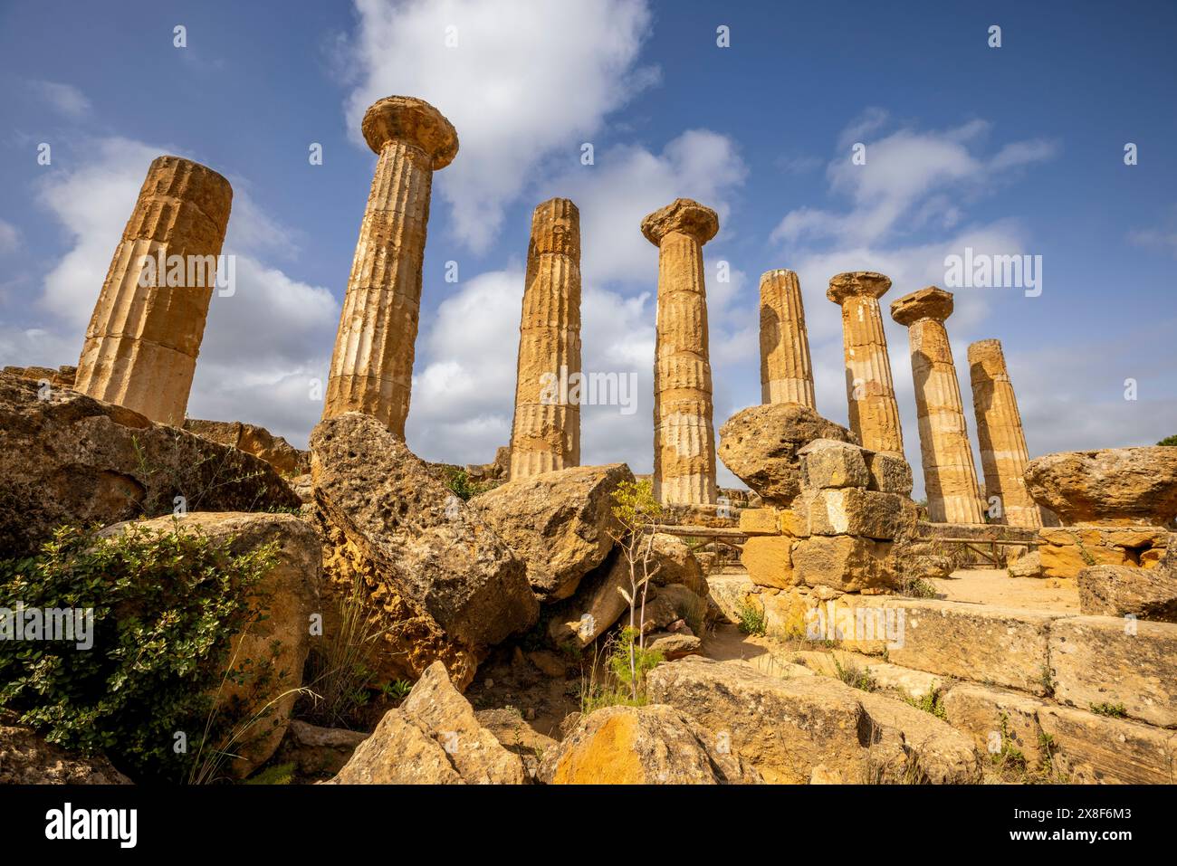 The Greek Temple of Hercules, Valley of the Temples, Agrigento, Sicily ...