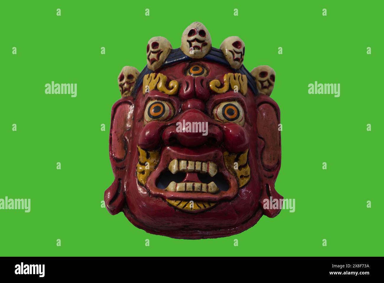 Traditional Japanese mask of a demon, Kabuki Mask isolated on white ...