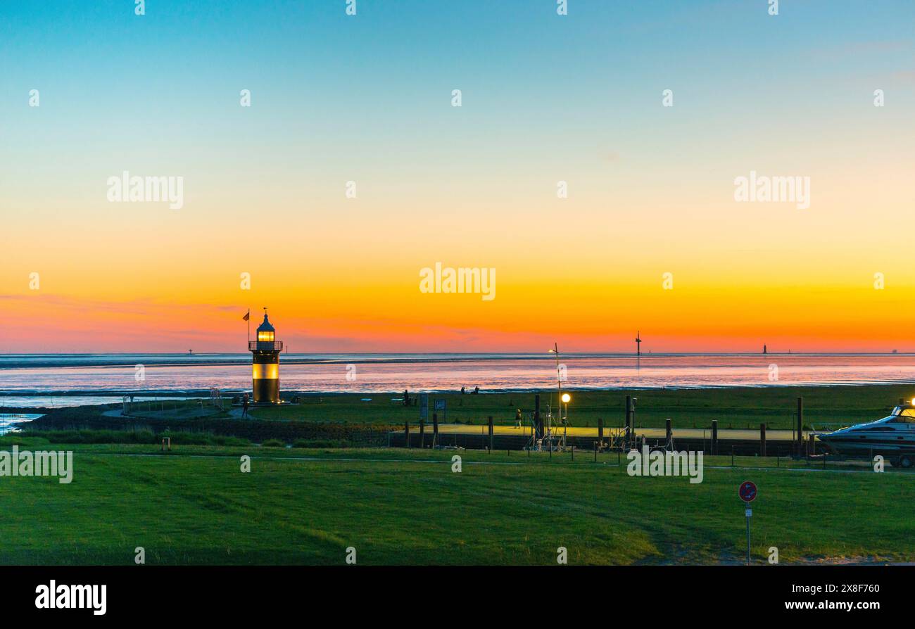 Black and white lighthouse, called 'Kleiner Preusse', lighthouse and ...
