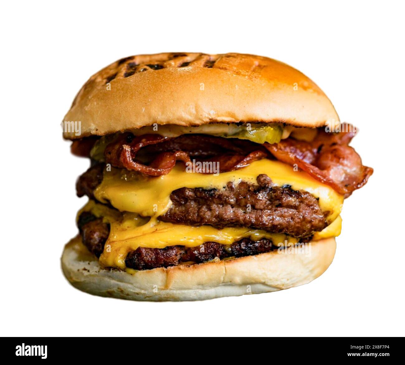 Big double cheddar cheeseburger fresh tasty hamburger. Large fresh ...