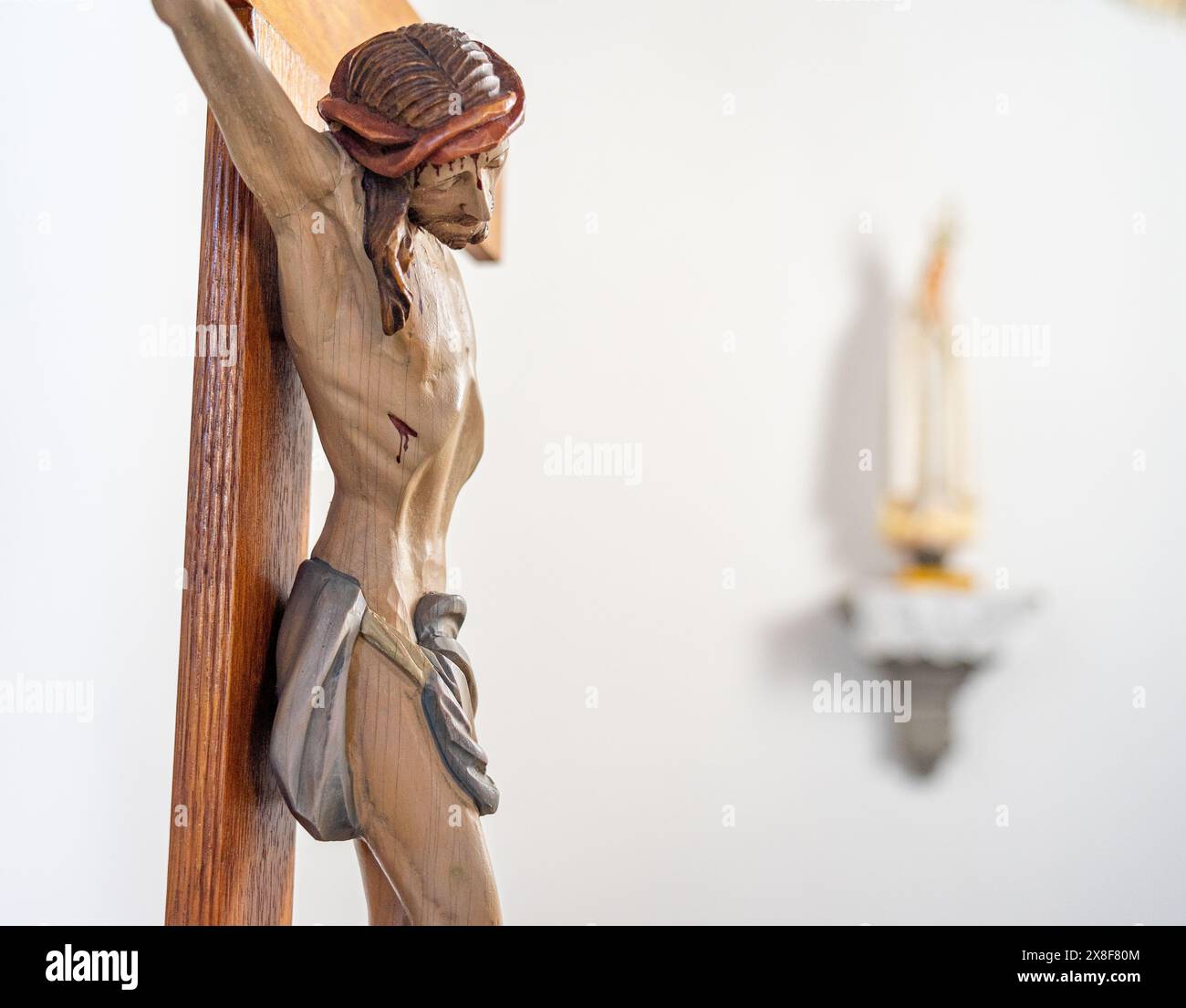 Image of the side of Jesus Christ crucified with Our Lady of Fátima in ...