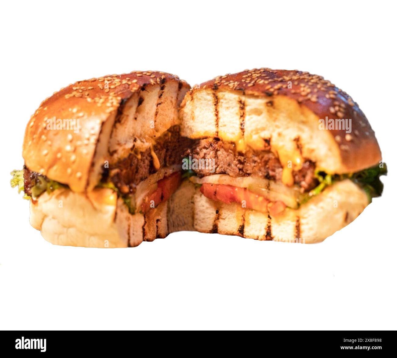 fresh tasty hamburger Classic cheeseburger with beef patty, pickles ...