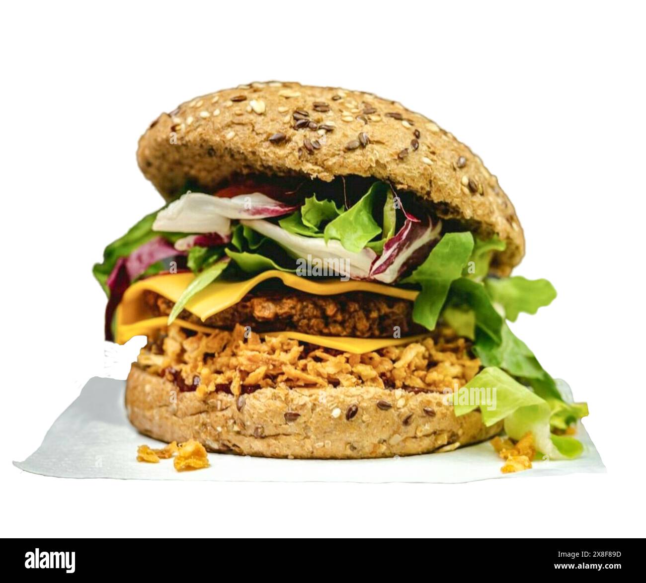 fresh tasty hamburger Classic cheeseburger with beef patty, pickles ...