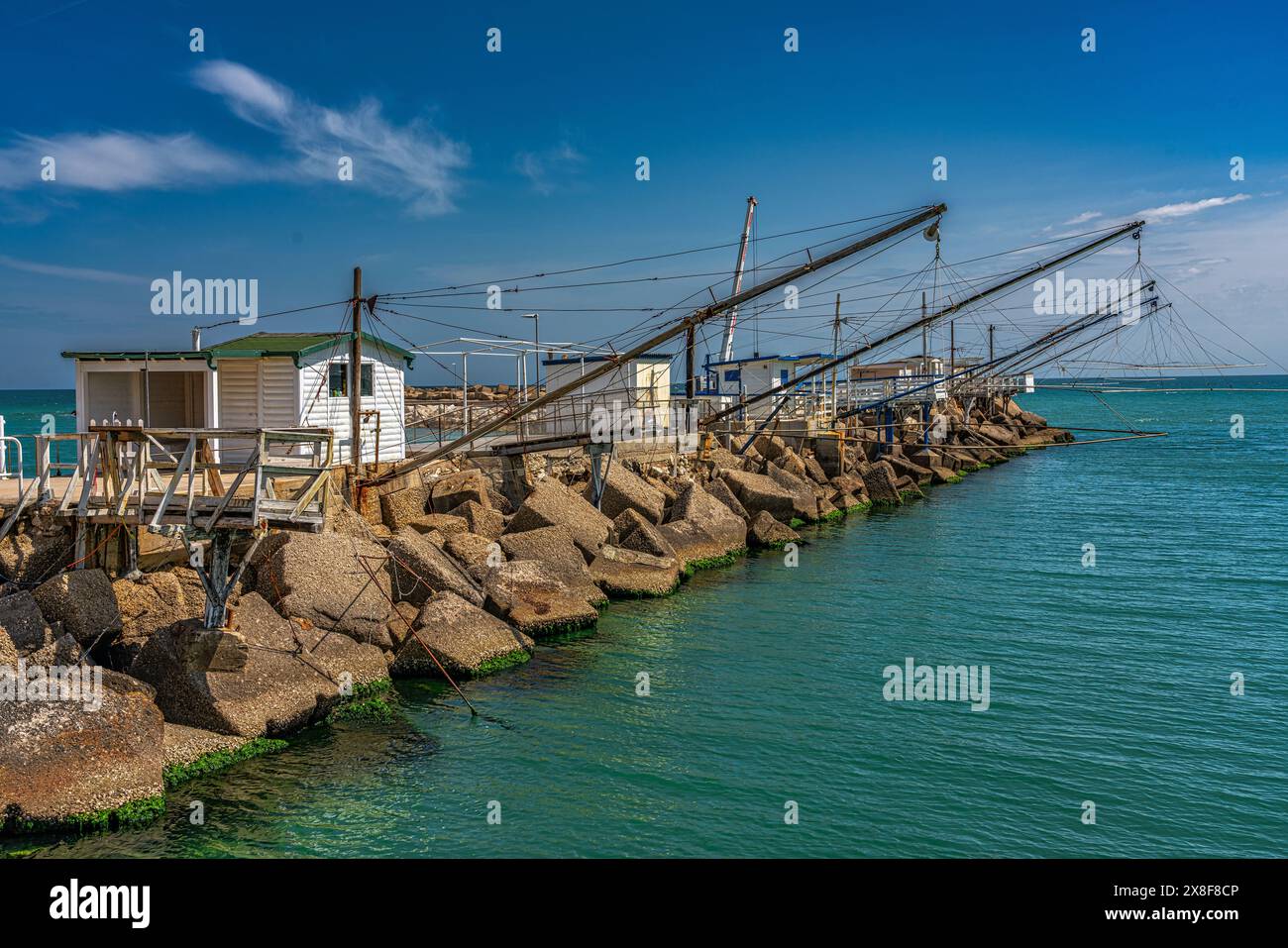In the port of Giulianova the "caliscendi", wooden structures used for ...