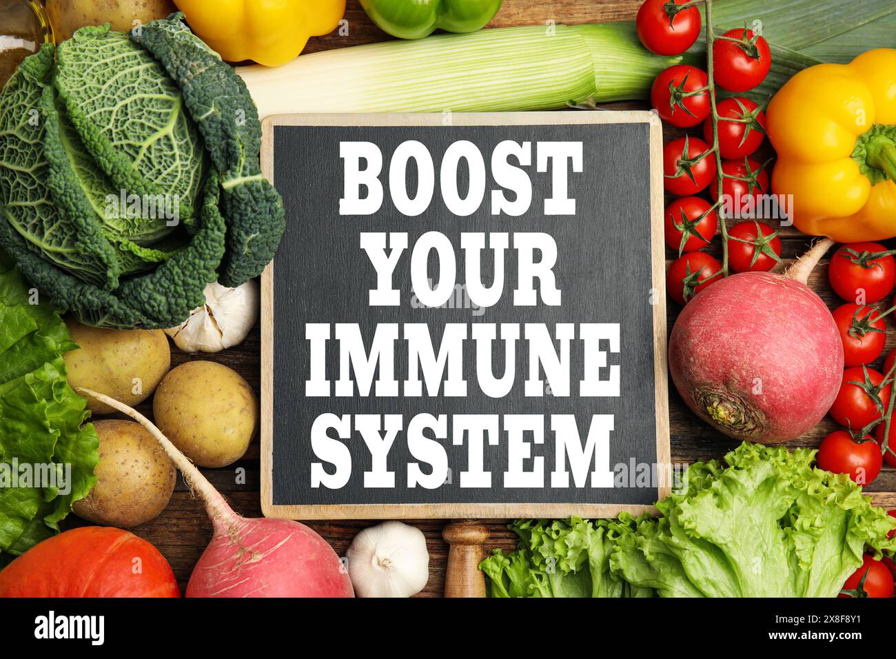 Boost your immune system with proper diet. Different foods and small ...