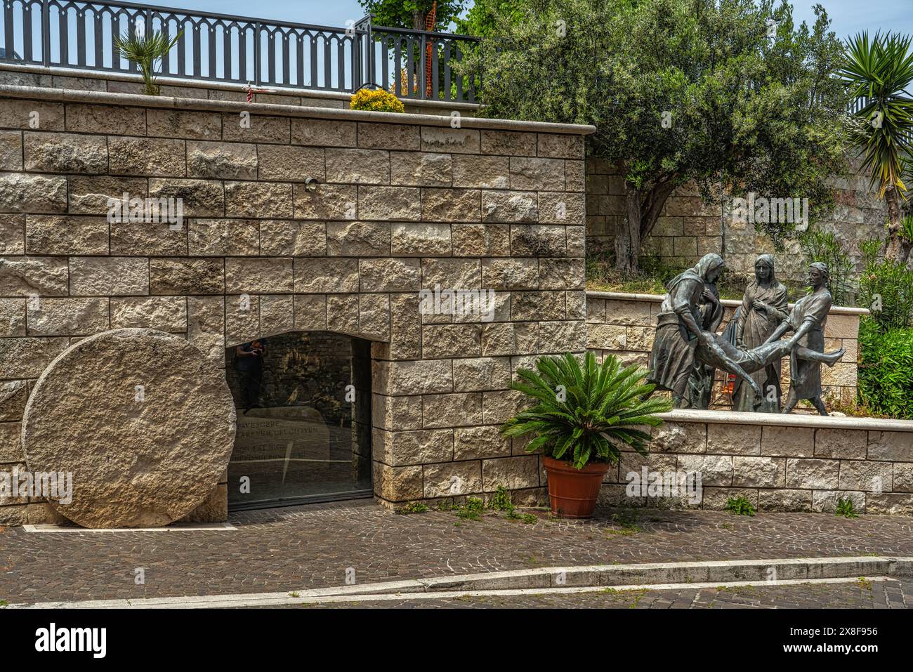 The episodes of Christ's calarion are told with bronze sculptures along ...