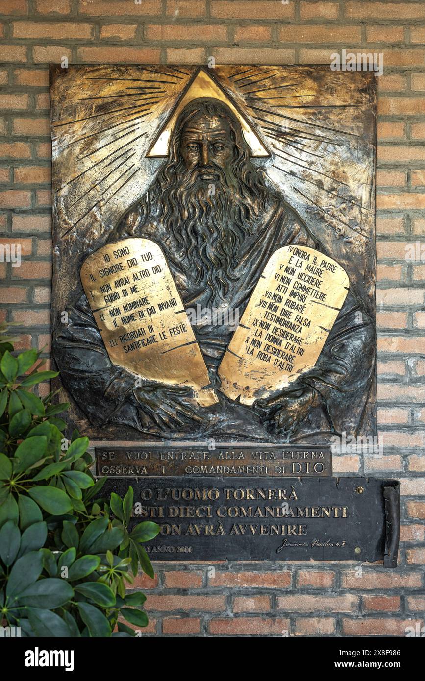 The episodes of Christ's calarion are told with bronze sculptures along ...