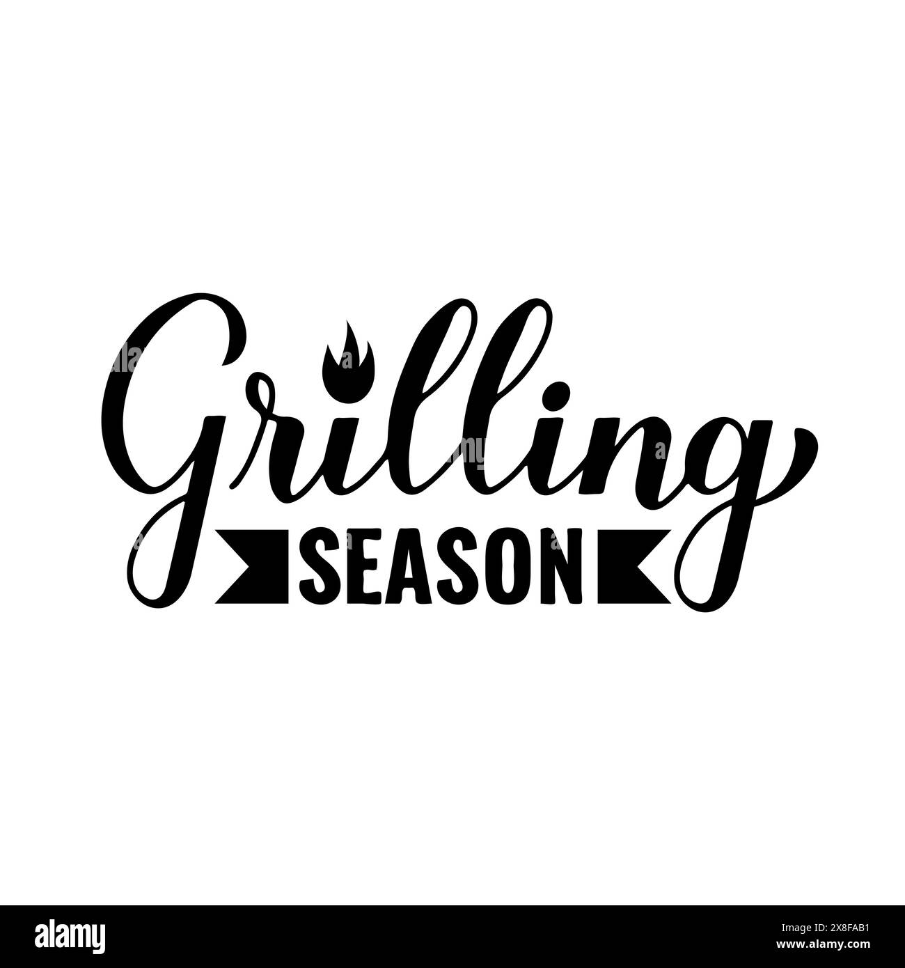 Grilling season calligraphy hand lettering isolated on white. Funny ...