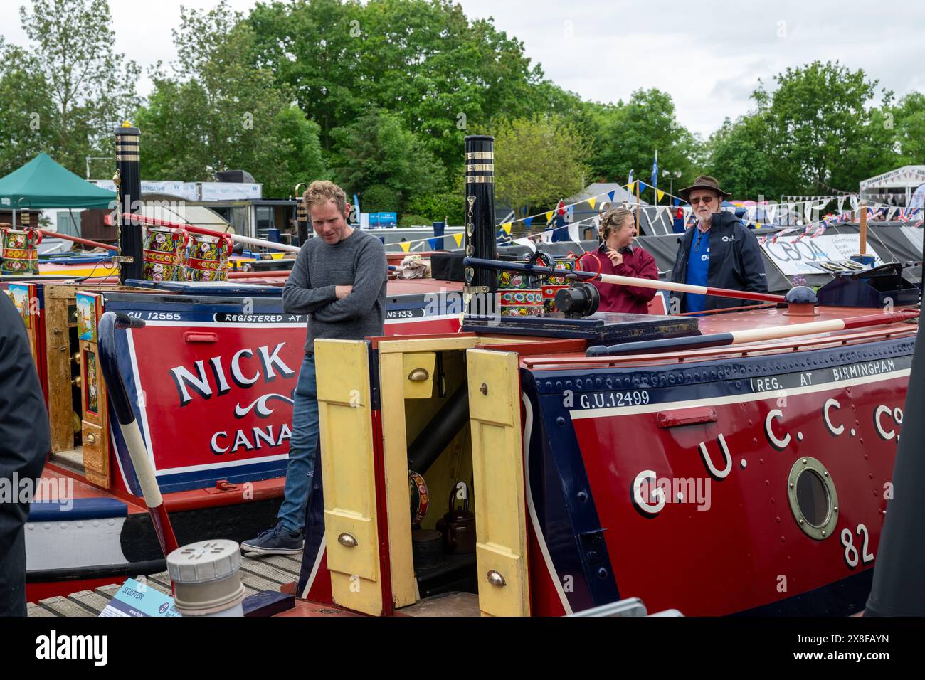 Historic narrowboats on show at the Crick Boat Show in Northamptonshire ...